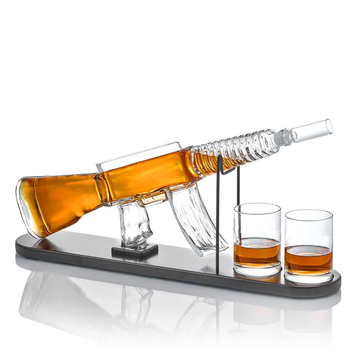 CRAFTGEN Rifle Whiskey Decanter Set | Birthday Gift for Men Dad